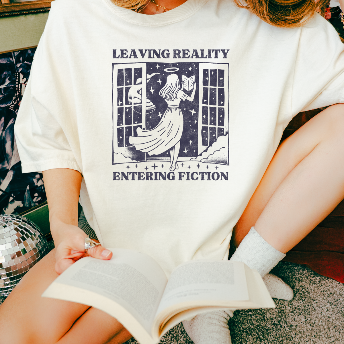 Leaving Reality Entering Fiction T-Shirt | Bookish Shirt – The Chelle ...
